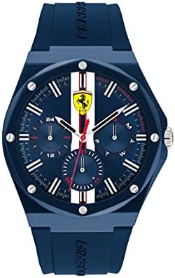 Ferrari Men's Quartz Watch with Silicone Strap, Blue, 28 (Model ...