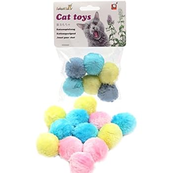 Amazon.com : Fashion's Talk Cat Toys Furry Rattle Ball for Kitty : Pet ...