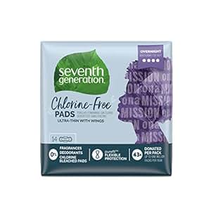 Amazon.com: Seventh Generation Ultra Thin Pads, Overnight with wings ...