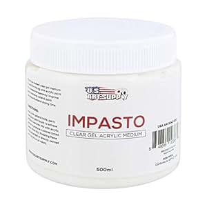 Amazon.com: U.S. Art Supply Impasto Clear Gel Acrylic Medium, 500ml Tub ...