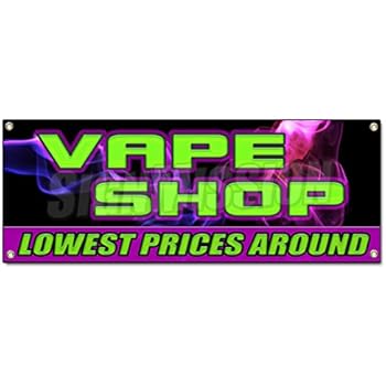 Amazon.com: E-cigs & Vapors Sold Here Banner Sign Pipes Flavored Pens ...