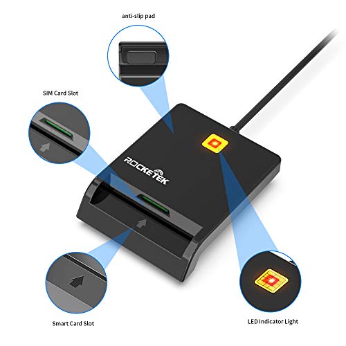 CAC Smart Card Reader DOD Military USB Common Access, SIM Card Reader ...