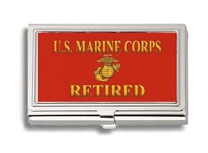 Amazon.com : US Marine Corps Retired #2 USMC Business Card Holder Metal ...
