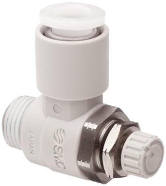 SMC AS Air Flow Control Valve, PBT & Stainless Steel, Elbow, With Sealant, Push-to-Connect ...