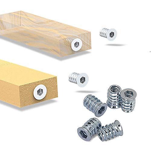 40 Pack Threaded Insert Nutsert, 1/4"-20 x 15mm Screw in Nut Threaded ...