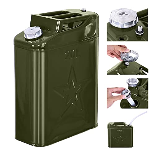 Vehpro 5 Gallon (20 Liter) Fuel Can with Flexible Spout, Portable Jerry ...