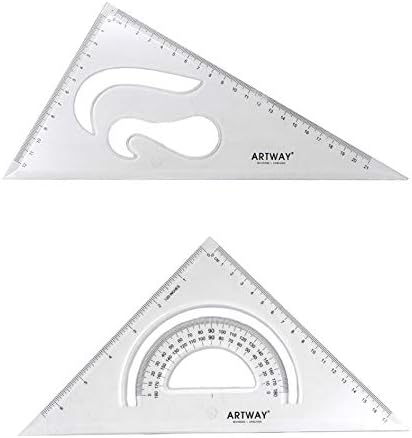 Artway Plastic Set Square Pack (2) - 45 & 60 degree angles: Amazon.co ...