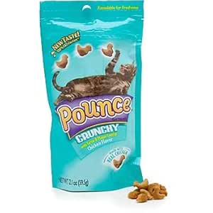 Amazon.com: Pounce Chicken Flavor Tartar Control Crunchy Cat Treats ...