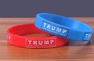 Lot of 2 Trump Make American Great Again Wristband Silicone Bracelet ...