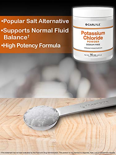 Potassium Chloride Powder Supplement 16 oz | Food Grade | Salt ...