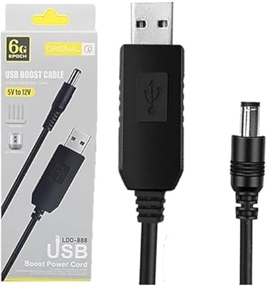 5V to 12V Power Adapter, USB to USB Cable (5.5x5.1mm) - Perfect for ...