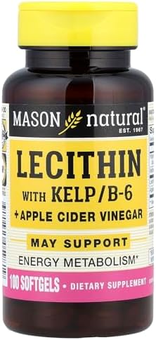 Mason Natural Lecithin with Kelp/B6 Plus Cider Vinegar -100 Softgels ...