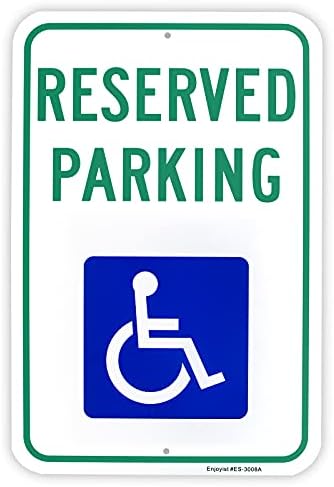 Enjoyist Large Reserved Parking Sign, Handicap Parking Sign, 18x 12 ...