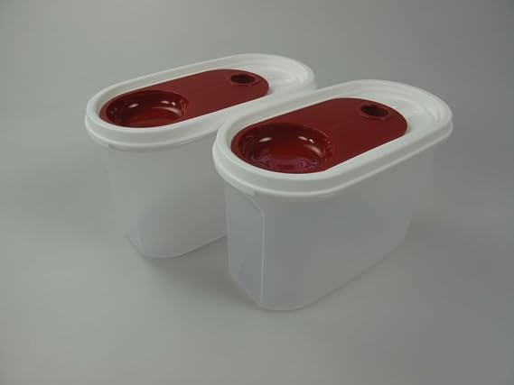 TUPPERWARE Eidgenossen Pro 1,1 L weiß rot (2) Schiebeverschluss und ...
