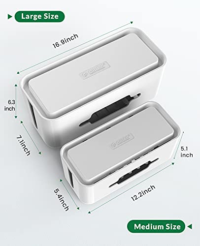 ORICO Power Cable Box Set, 2 Cable Management Box with Phone Stand and ...