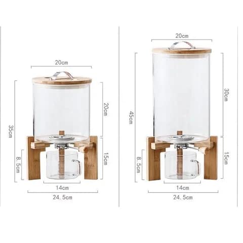 L'ÉPICÉA 5L Glass Rice Dispenser with Bamboo Stand Airtight Lid Large ...