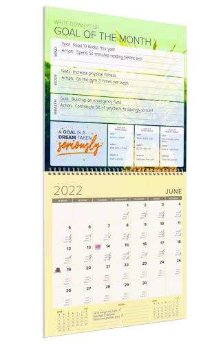 EverGreener Goal Setting Wall Calendar for 2022 | Habit Tracker with ...