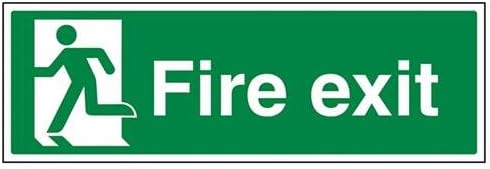 VSafety Final Fire Exit Man Left Sign – Landscape – 450mm x 150mm – 1mm ...