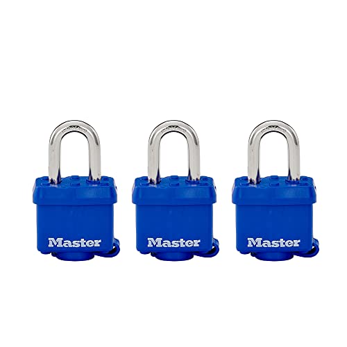 Master Lock 312TRI Laminated Padlock with Key & Thermoplastic Shell ...