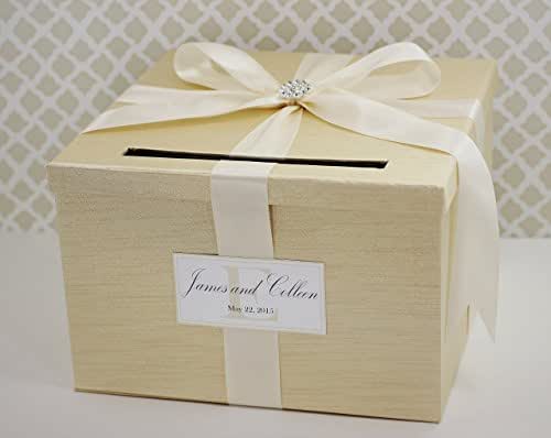 Amazon.com: Wedding Card Box Money gift Holder Champagne Gold and Ivory ...