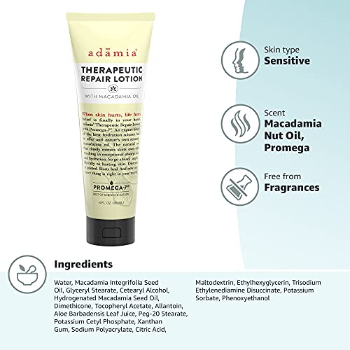 Adamia Therapeutic Repair Lotion with Macadamia Nut Oil and Promega-7 ...