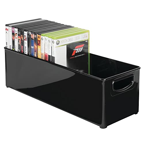 mDesign Plastic Video Game Organizer - Game Storage Holder Bin with ...