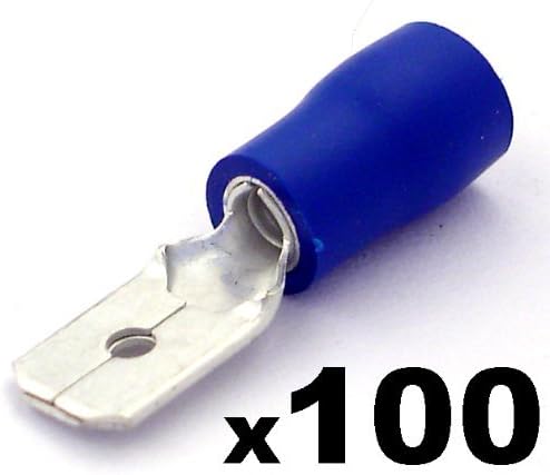 Cosse Electrique Male Plate 6.3 mm Bleue-Lot de 100 Cosses Electriques ...