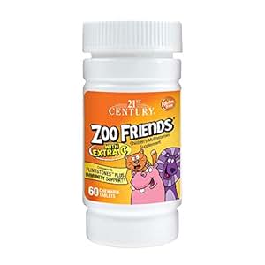 Amazon.com: 21st Century Zoo Friends with Extra C Chewable Tablets, 60 ...