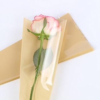 Amazon.com: Single Rose Packaging Bags Flower Bouquet Wrapping, 100 ...