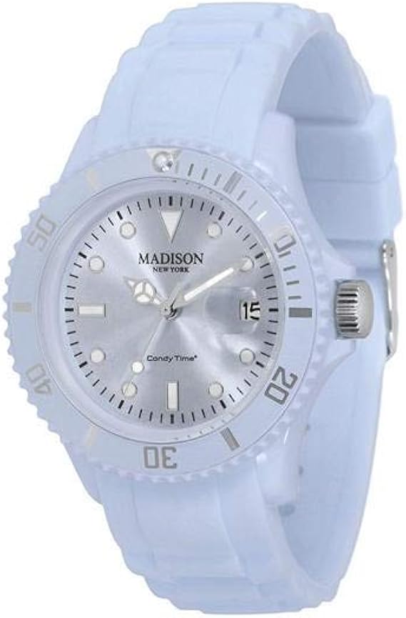 Pastell Blaue Madison New York Candy Time Unisex Armbanduhr: Amazon.de ...