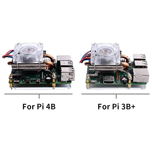 GeeekPi Raspberry Pi 4 PWM Fan, Raspberry Pi Low-Profile CPU Cooler with RGB Cooling Fan and ...