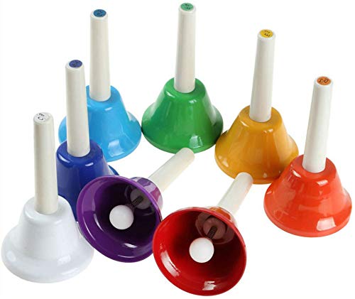 Mini Handbell set 8 Notes - Kids Percussion Musical Bell Toy Arts ...