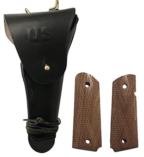 WW2 US Army .45 Brown Hip M1911 Colt Black Pistol Leather Hip Holster ...