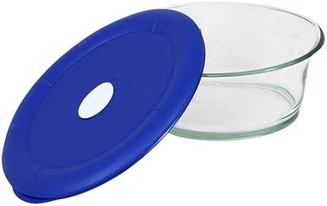 Amazon.com: Pyrex Storage Deluxe 3-Quart Oval Dish, Clear with Blue Lid ...