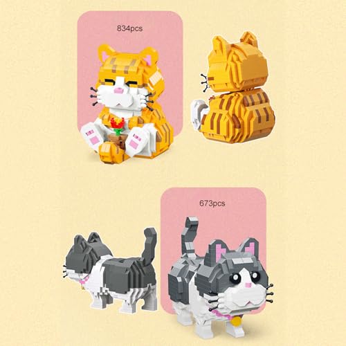 Pet Cute Orange Cat Building Sets, Micro Building Blocks Cats, Cute ...