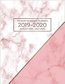 Student Academic Planner 2019-2020: Modern Rose and White Marble Design ...