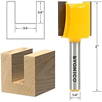 Yonico Straight Router Bits 3/4-Inch Diameter X 3/4-Inch Height 1/4 ...