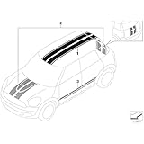 MINI Genuine Bonnet Trunk Set Sport Stripes Decal in Black F56 F57 ...