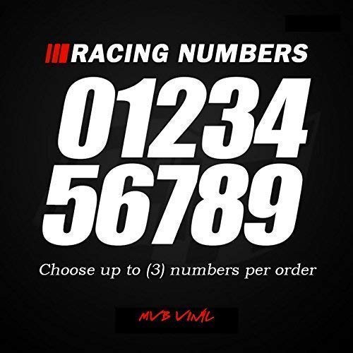 Amazon.com: Racing Numbers Vinyl Decal Sticker 0498 - Plate Numbers ...