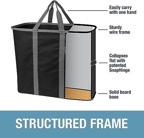 CleverMade Collapsible Laundry Caddy, Black/Charcoal, - 64L (17 Gal ...