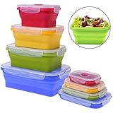 Amazon.com: Silicone Collapsible Storage Bowls with Lids - Set of 3 ...