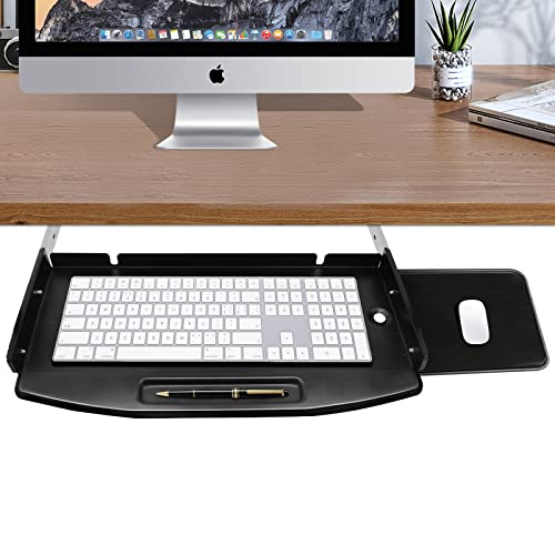 CiaoStilista Desk Keyboard Tray with 360 Rotating Mouse Platform, 28 ...