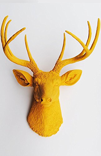 Buy The Victoria | Resin Deer Head | Mustard Yellow Deer Head Wall ...