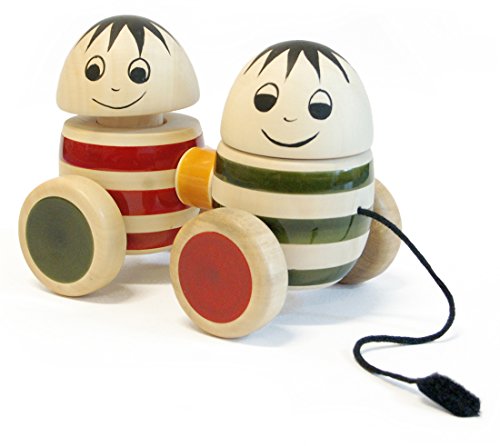 Handmade Wooden Stacker & Pull Toy with Bobbing Heads made - Want It All