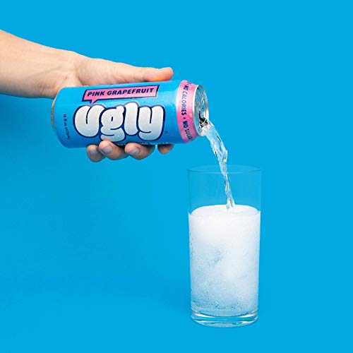 Ugly Drinks Pink Grapefruit Sparkling Water, 12 Pack, 16oz Tallboy Cans ...