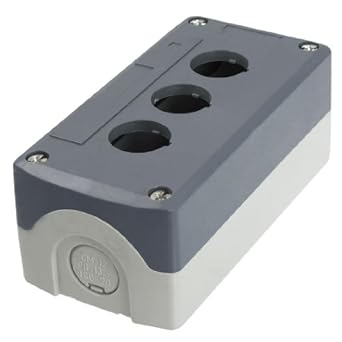 Uxcell 3-Hole Push Button Switch Control Box Case, 22 mm Diameter, Gray ...
