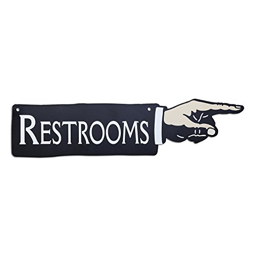 Buy Plasma Cut Dibond Aluminum Right Pointing Hand Restroom Sign 20”W x ...