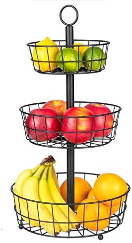 Ilyapa 3 Tier Basket Stand, Tiered Serving Stand, 3 Tier Fruit Basket ...