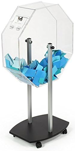 Floor-Standing Raffle Drum with Locking Wheels, 53 inches Tall - Clear ...