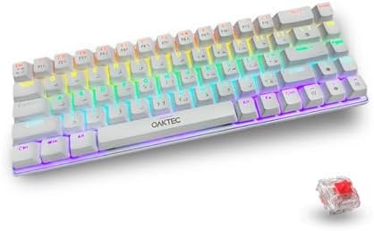 OAKTECSA Arabic English 60% Gaming Keyboard, 68 Keys Wired Mechanical ...